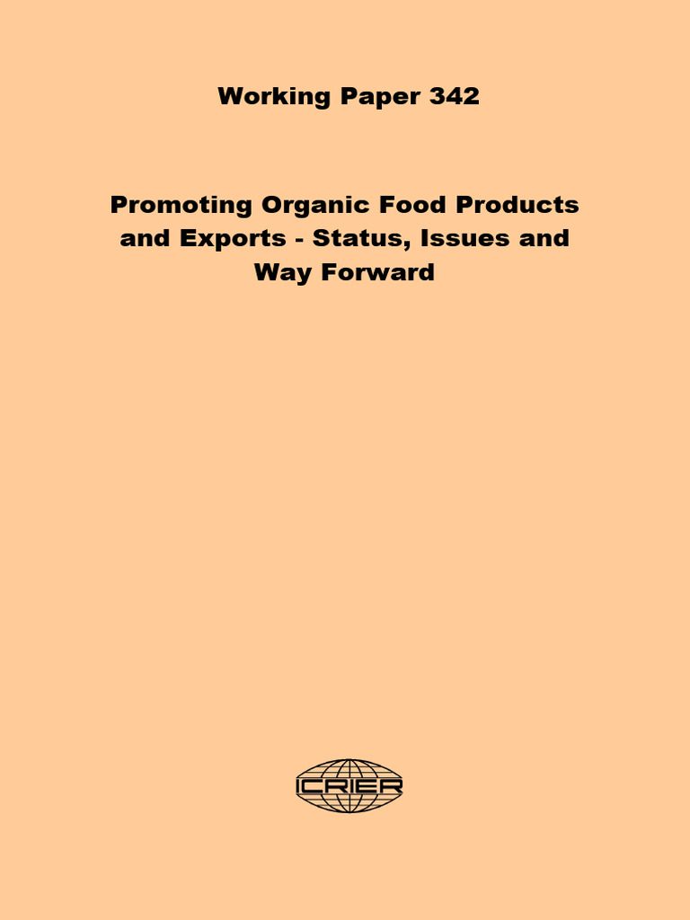 Promoting Organic Food Products and Exports | PDF