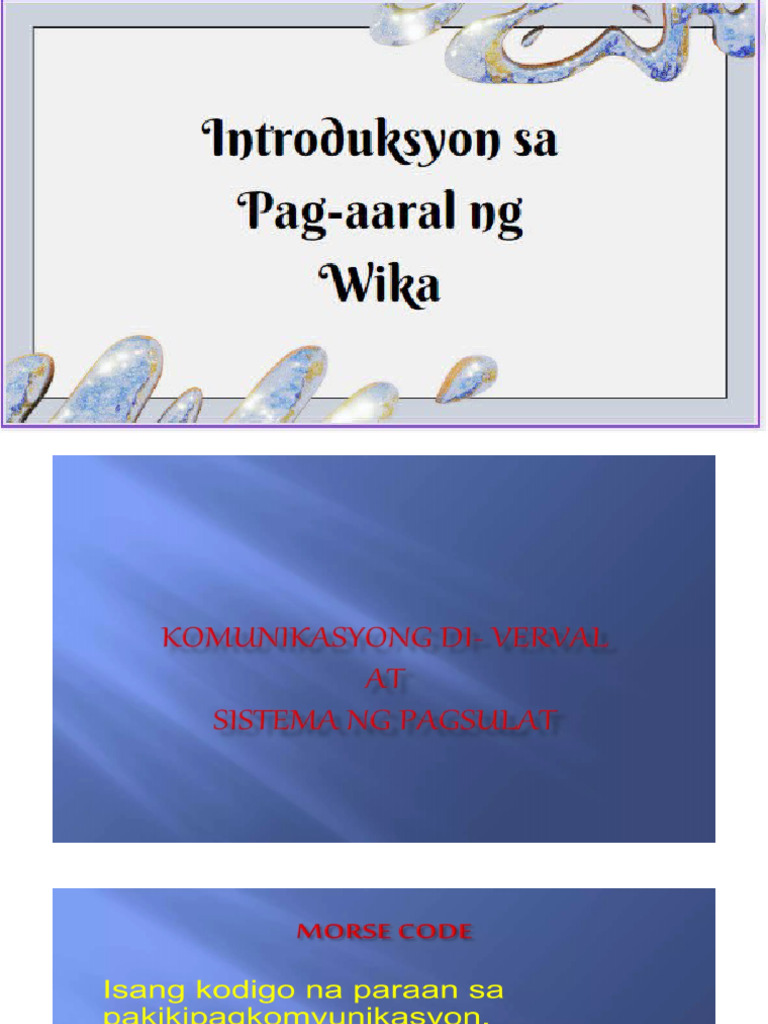Introduksyon Sa PAg-Aaral NG Wika | PDF