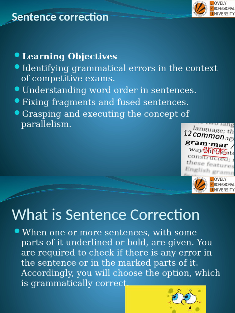 Sentence Correction | PDF