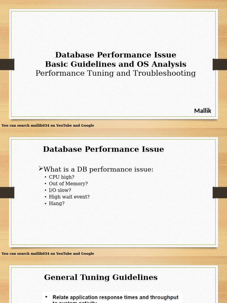 001.database Performance Issue - Basic Guidelines and OS Analysis | PDF