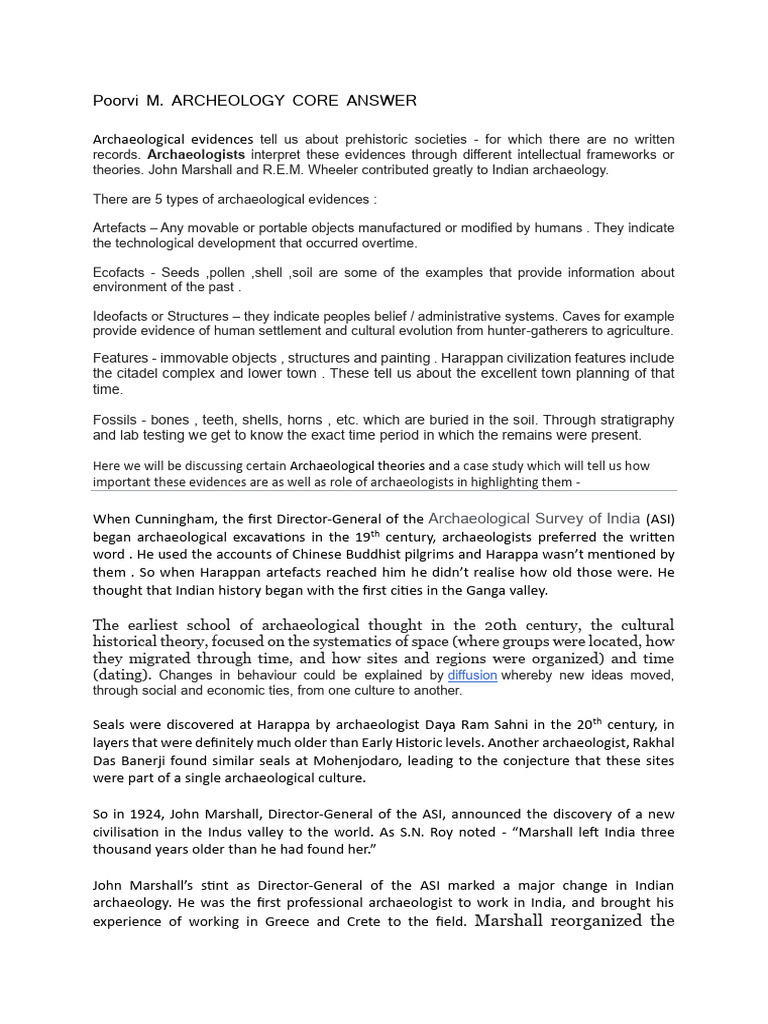 Archaeology Core Final Ans | PDF