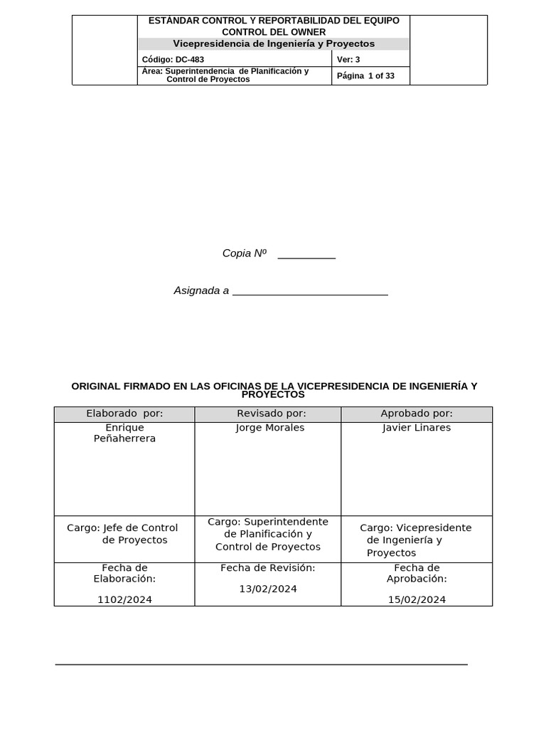 DC482 Estándar Control y Reportabilidad | PDF