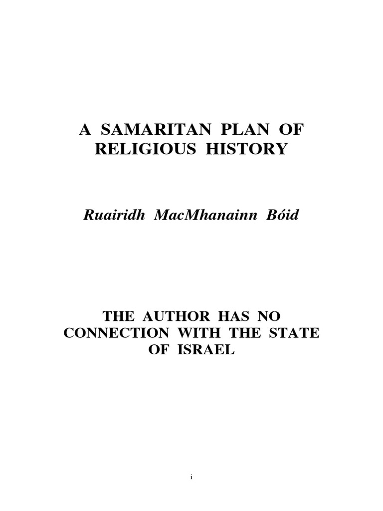 A Samaritan Plan of Religious History | PDF