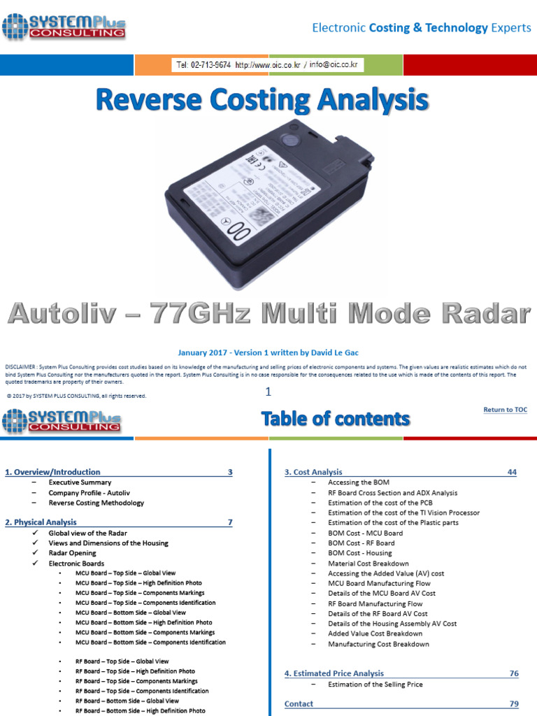 Sample Autoliv 77GHz Multi Mode Radar | PDF