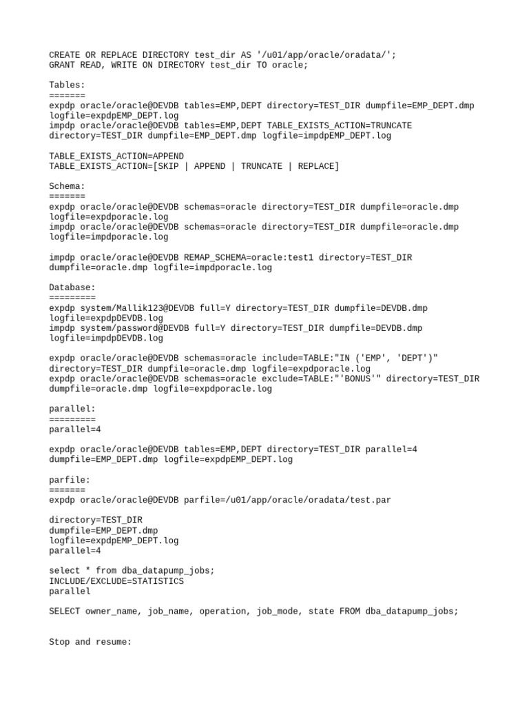 Expdp Impdp SQLLDR Ext-Tables | PDF