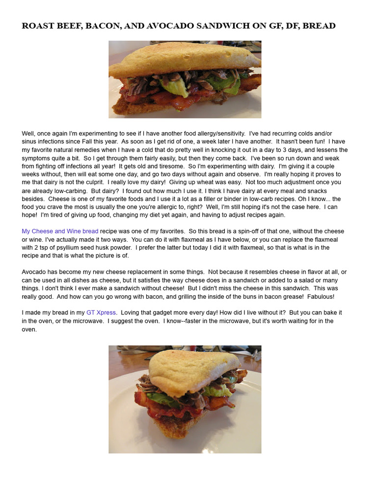 Roast Beef Bacon and Avocado Sandwich | PDF