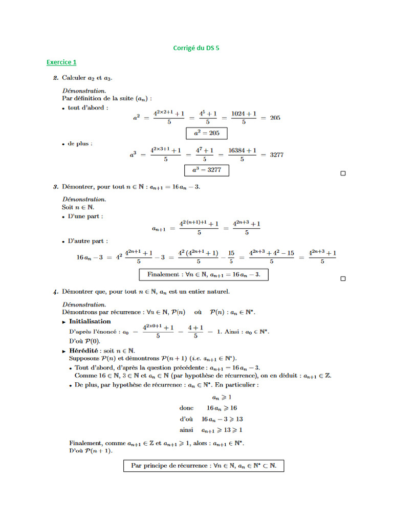 Corrigé DS 5 | PDF