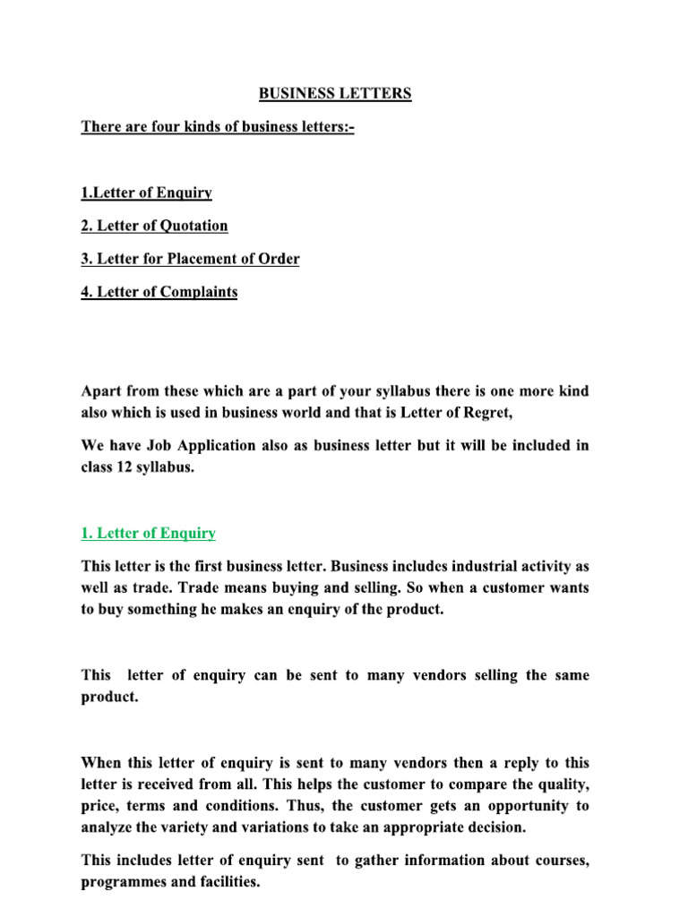 Bussiness Letter | PDF