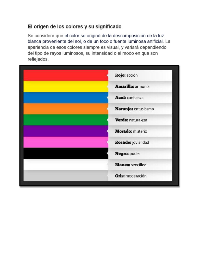El Origen de Los Colores y Su Significado | PDF