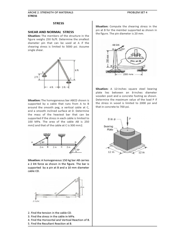 Stress Practice Problems | PDF