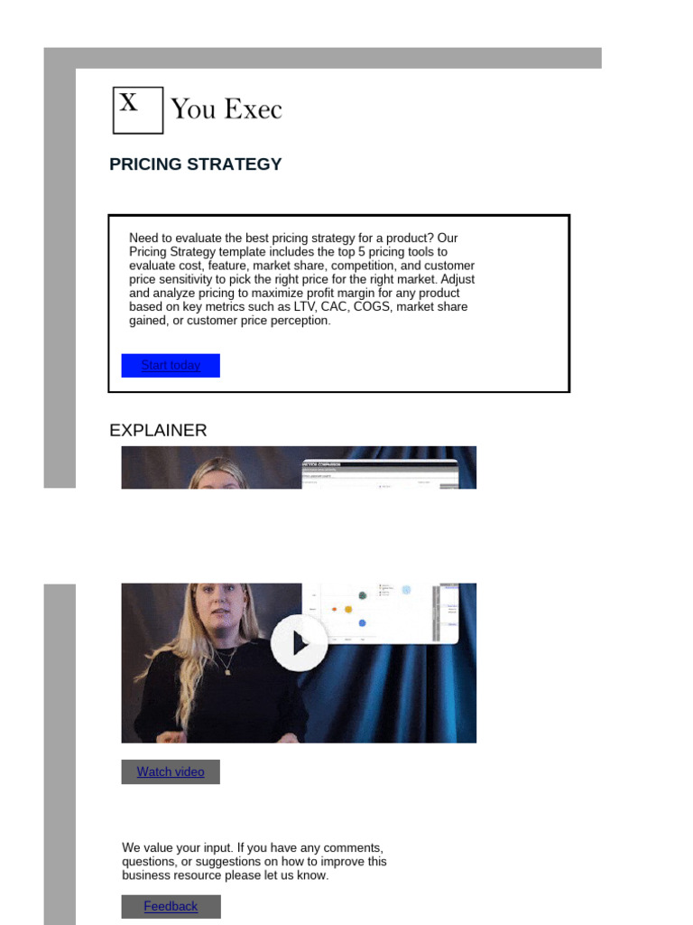 You Exec - Pricing Strategies Free | PDF You Exec - Pricing Strategies Free | PDF