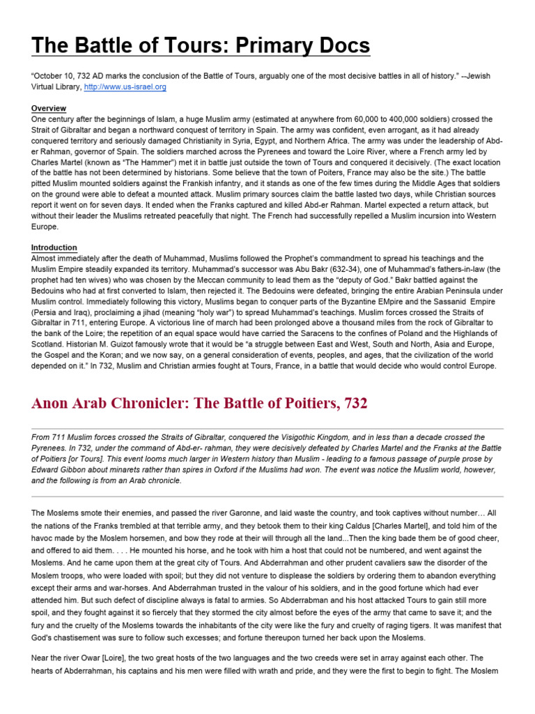 Battle of Tours Primary Docs-2 | PDF