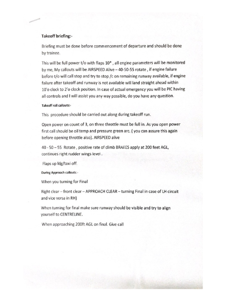Takeoff Briefing | PDF