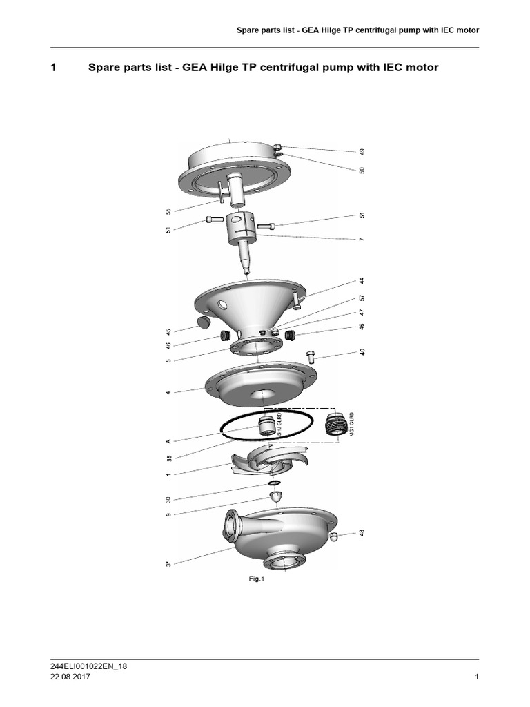 GEA Hilge TP8050 Service Parts | PDF