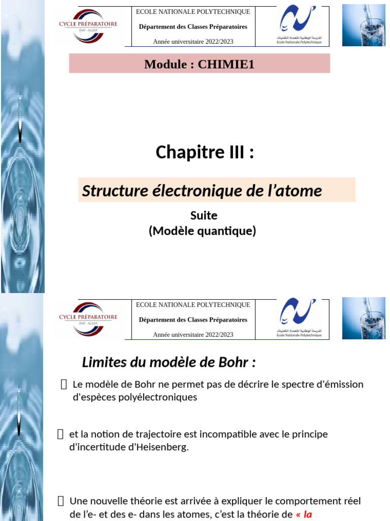 Présentation4 Chapitre III Partie 4 (La Suite) Modèle Quantique Et ...