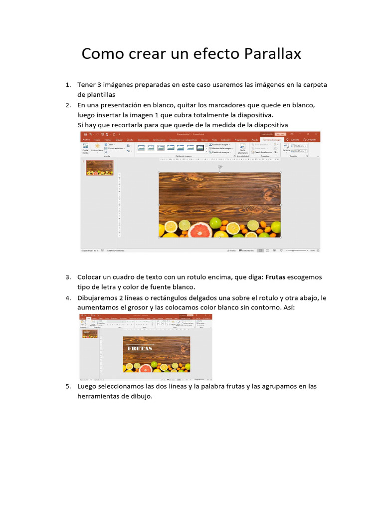 Instrucciones y Rubrica Ejercicio Efecto Parallax | PDF