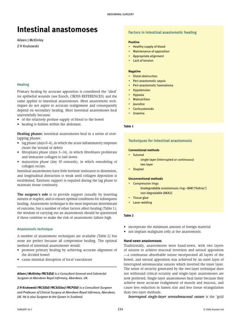 Anastomosis Intestinal | PDF