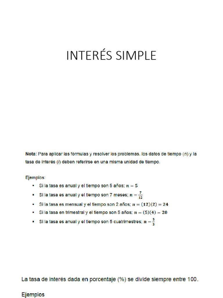 Interés Simple | PDF
