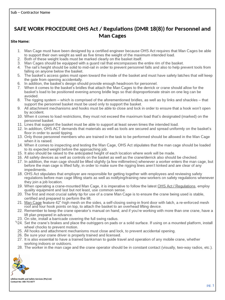 SWP - Man Cage Rev 001 | PDF