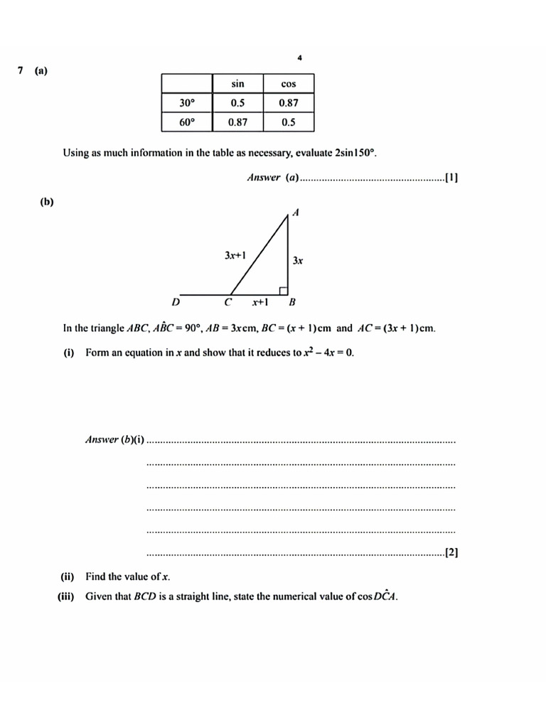 P2 Trigonometry Questions | PDF