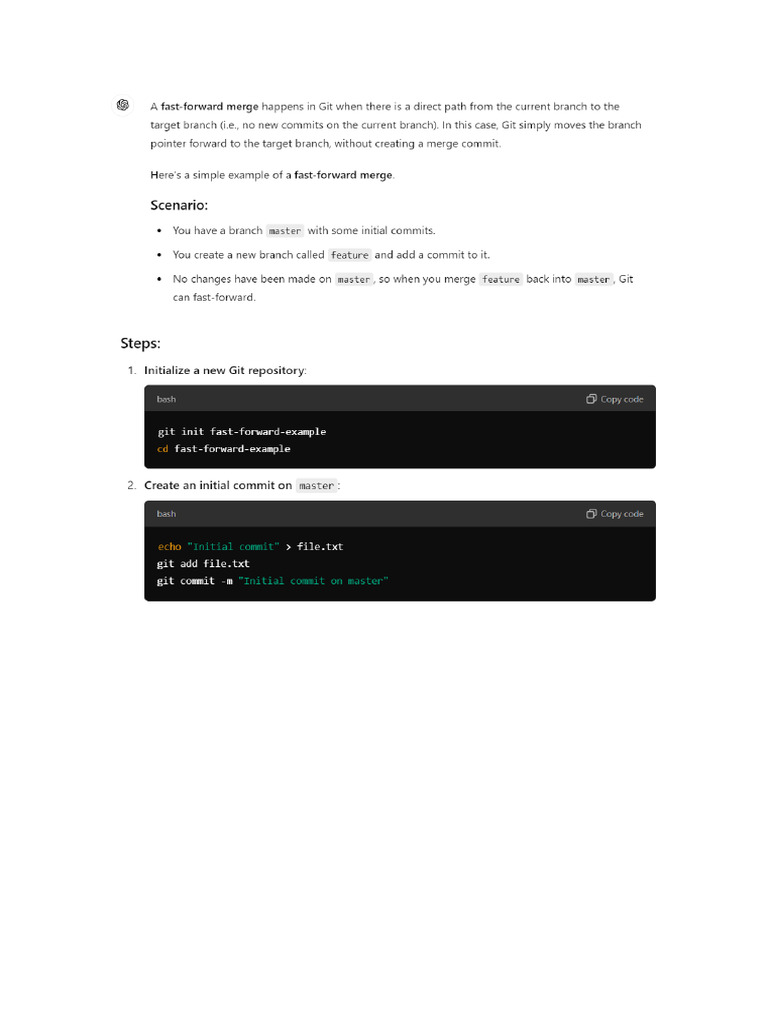 Fast Forward Merge | PDF