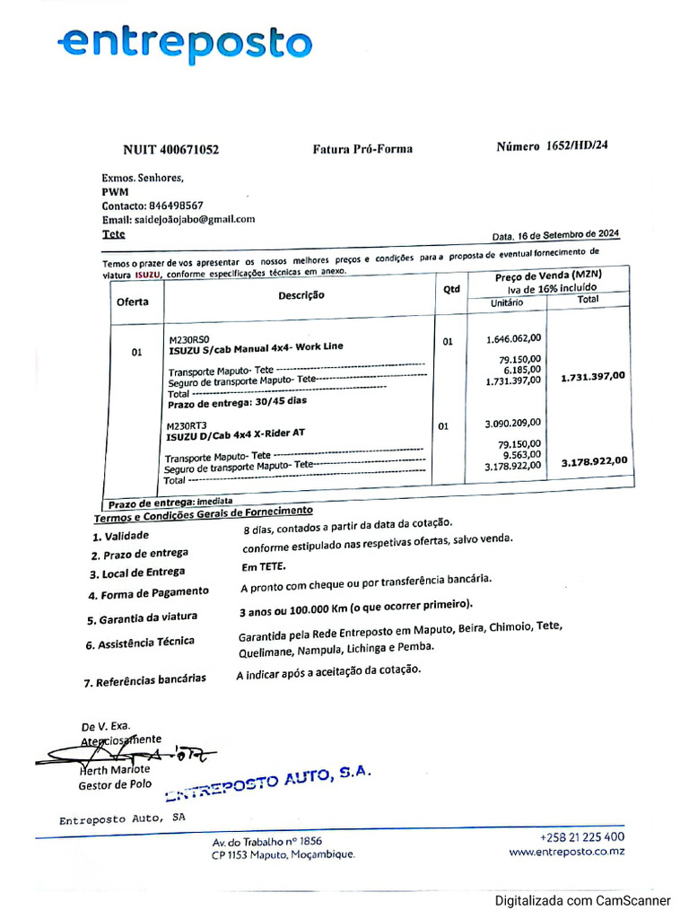 Entreposto 2024 Isuzu | PDF