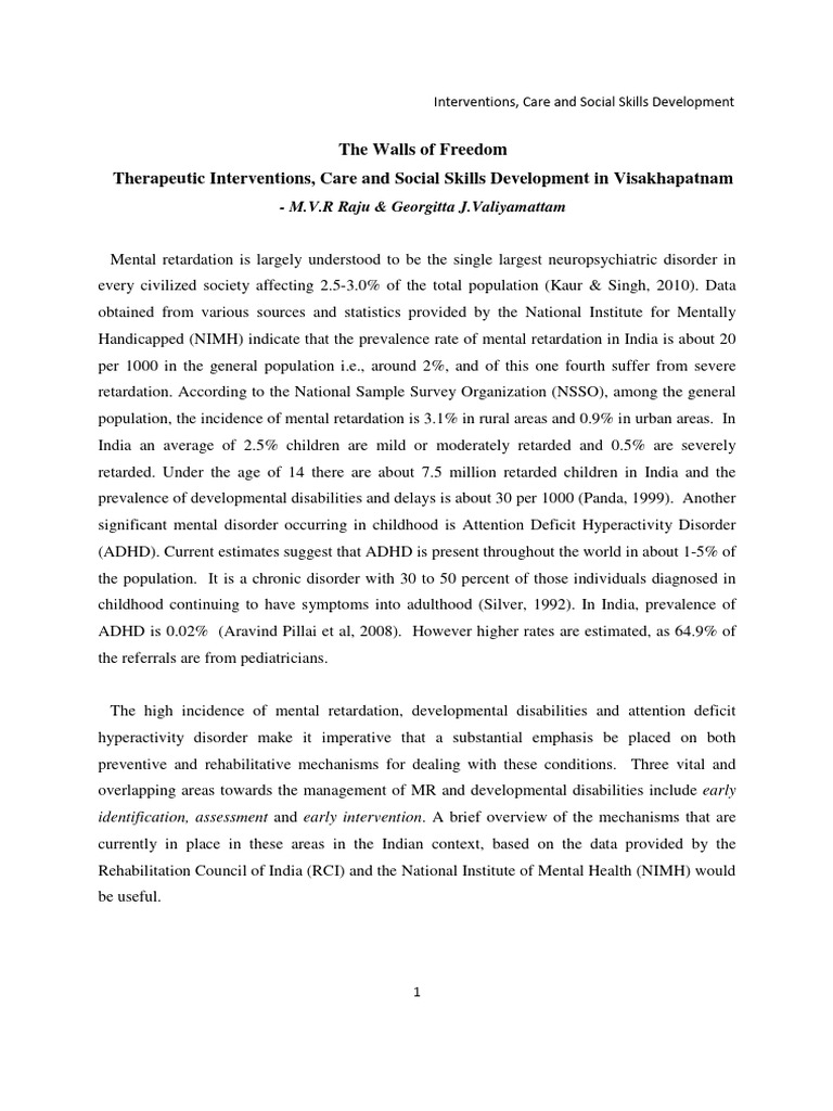 Mdps Checklist For Mental Retardation | PDF