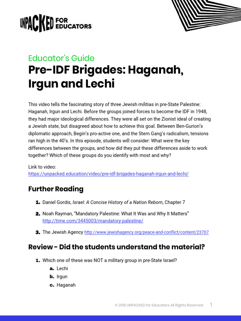 UED Educators Guide Pre IDF Brigades | PDF