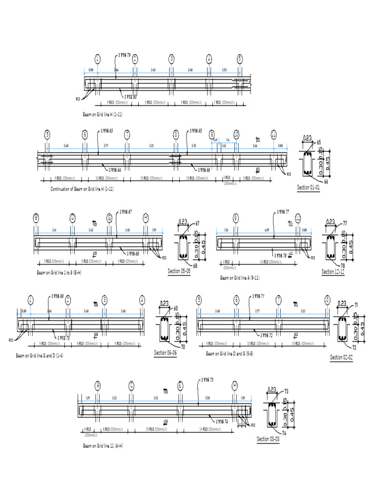 Ground Floor Beam Section and Details | PDF