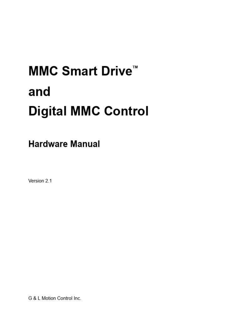 MMC Smart Drive and Digital MMC Control Hardware Manual V2.1 | PDF