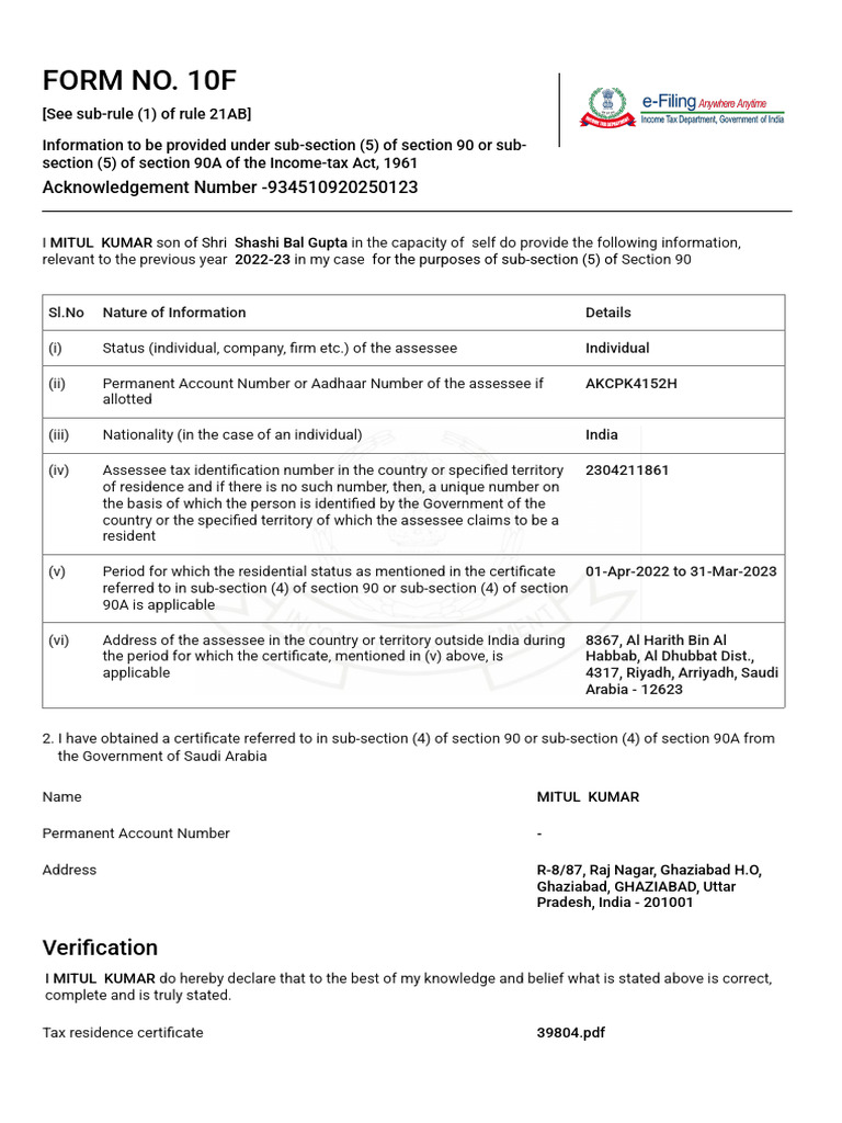 Form 10F - Filed Form | PDF