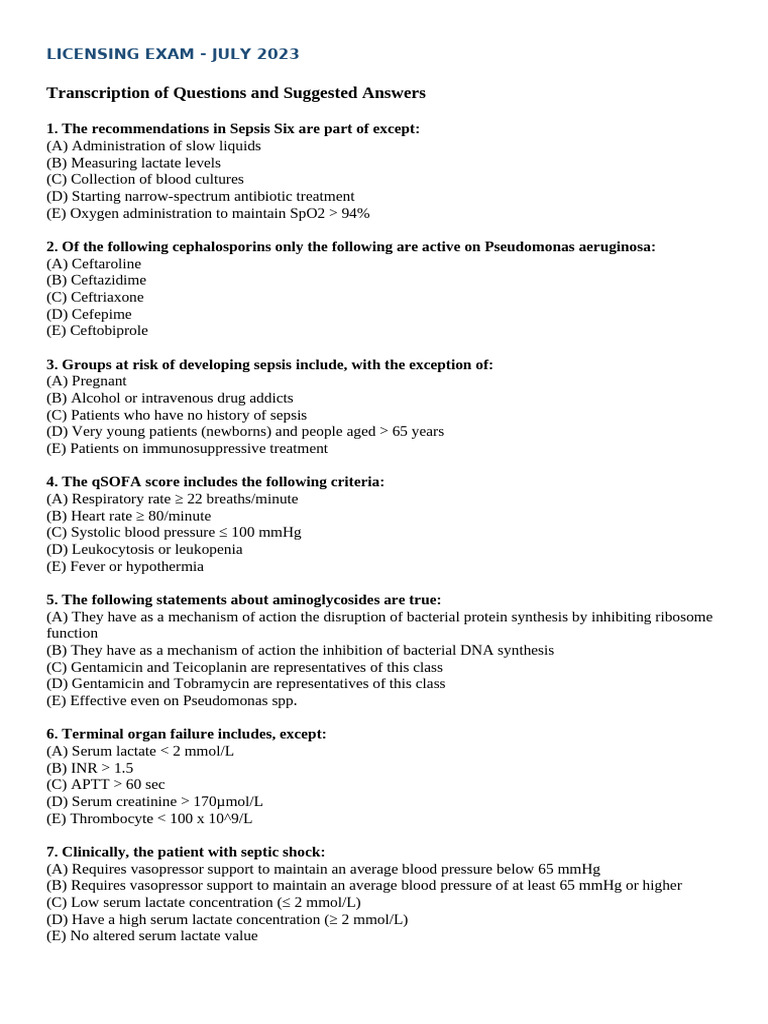 Licensing Exam | PDF