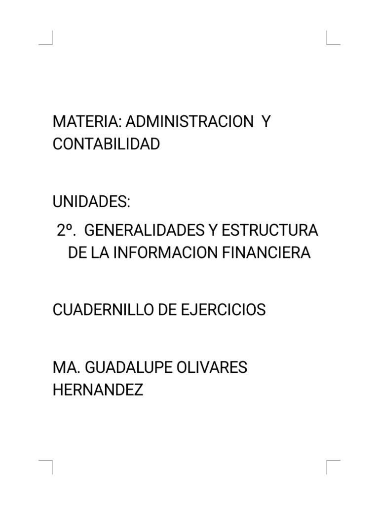 U-2 Admon, y Contabilidad Cuadernillo | PDF