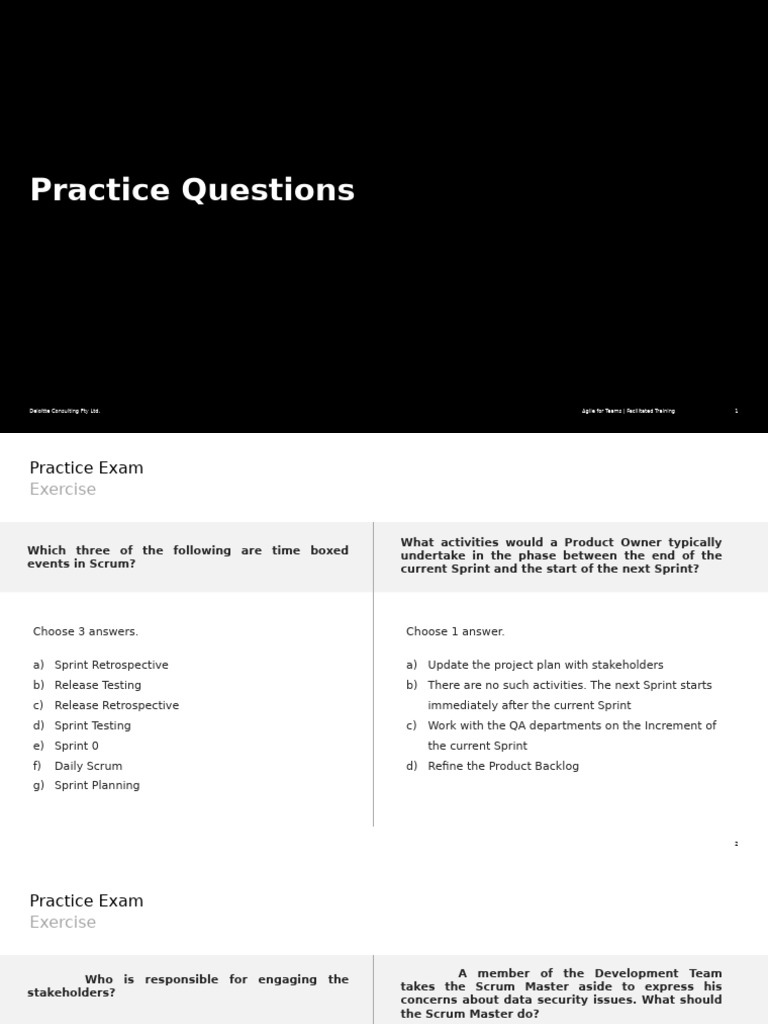 PSM 1 Exam Practice Question 202105 | PDF