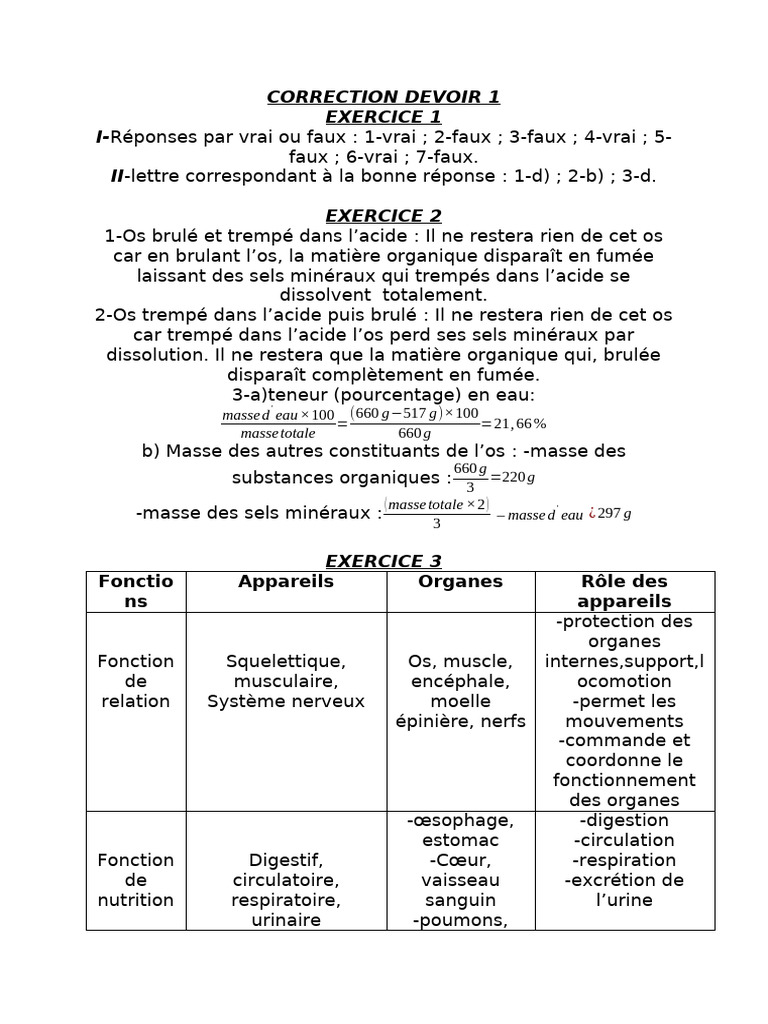 Correction SVT 1 3ème | PDF