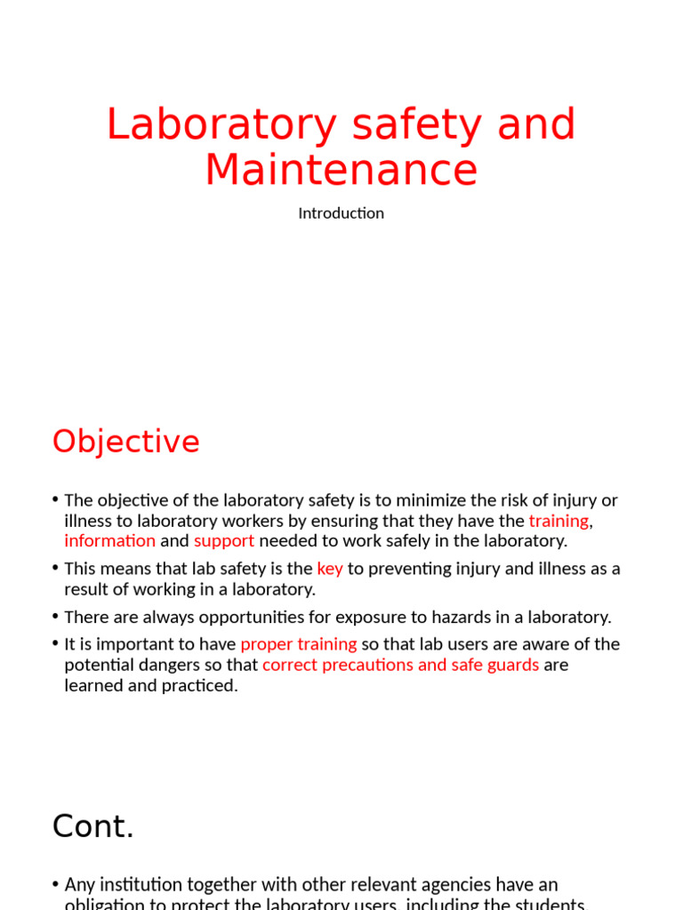Laboratory Safety and Maintenance | PDF