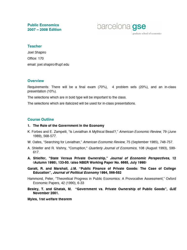 Public Economics | PDF