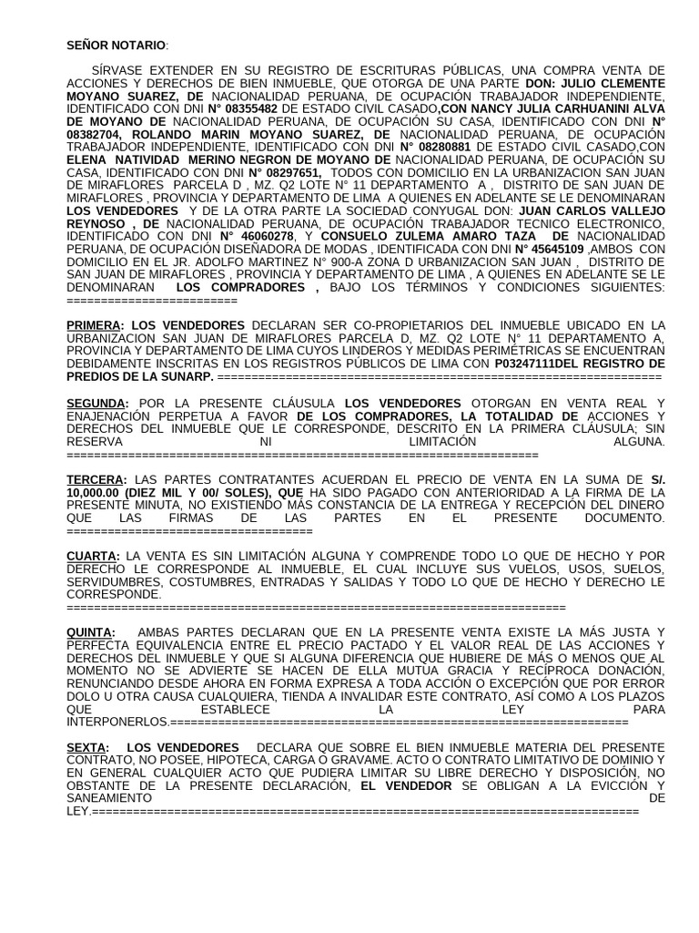 Acciones y Derecho Sr. Juan Carlos Vallejo - Correjido | PDF | Ley común