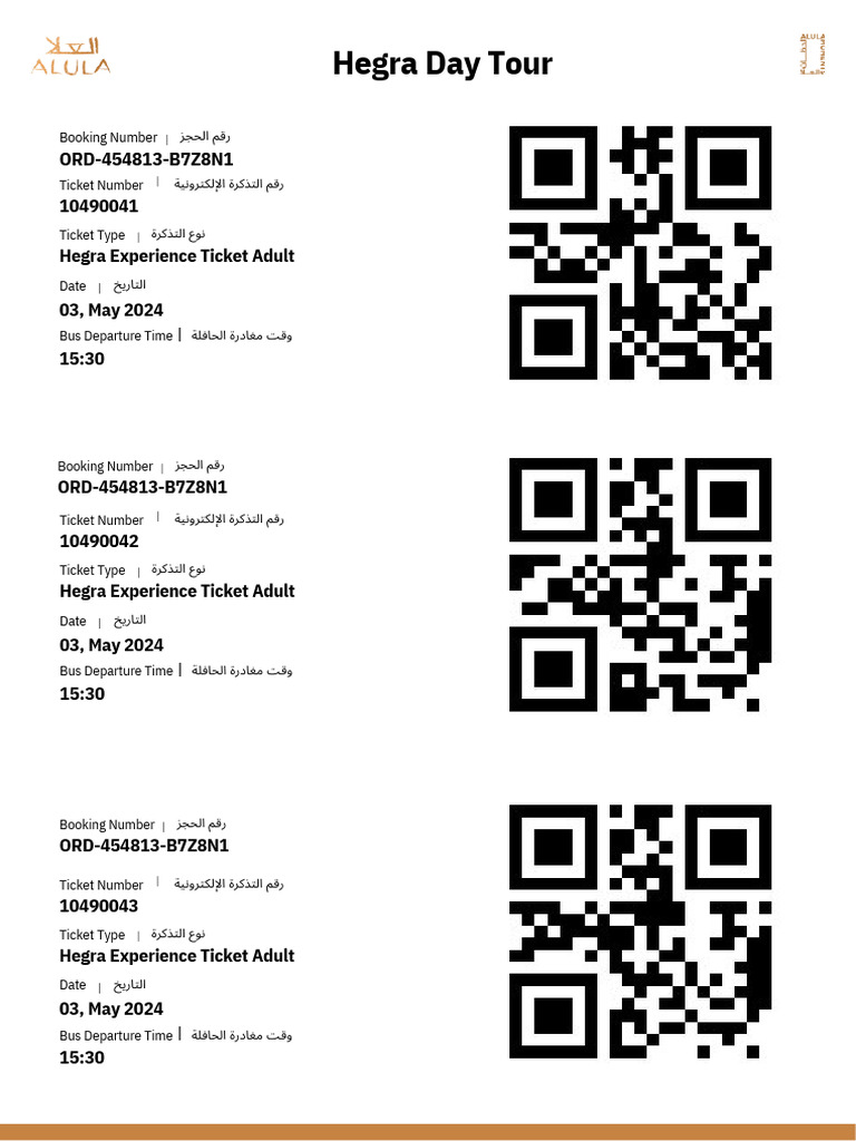 Tickets - Hegra Day Tour PDF | PDF