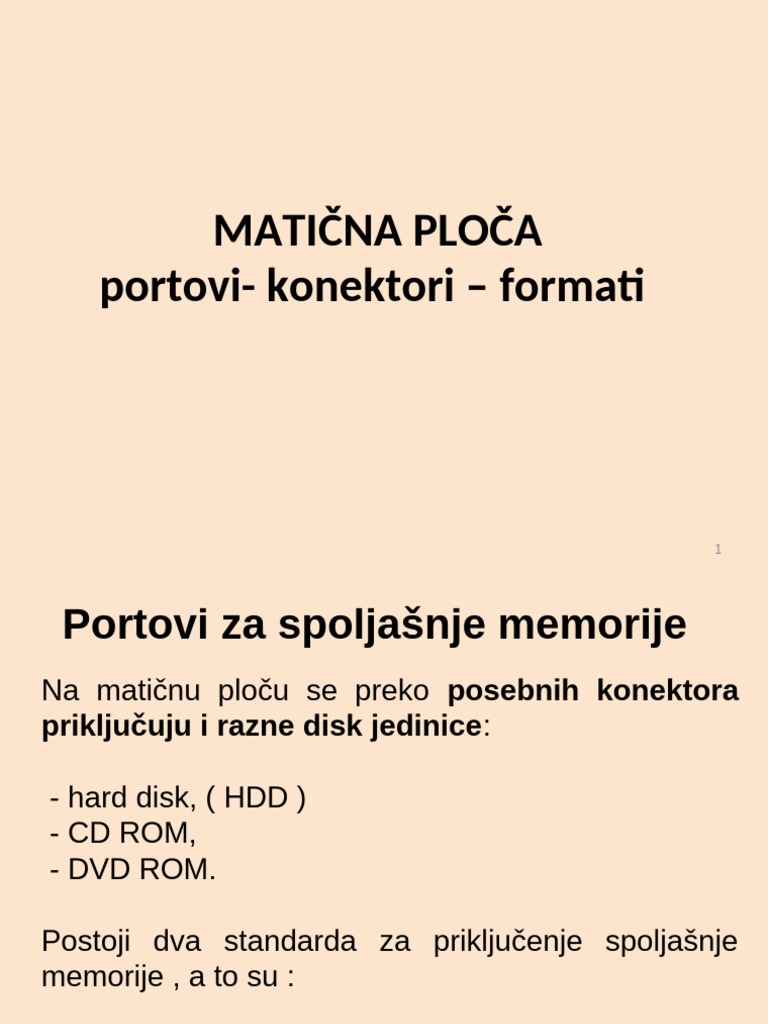 05 - Maticna Ploca - Konektori I Formati | PDF