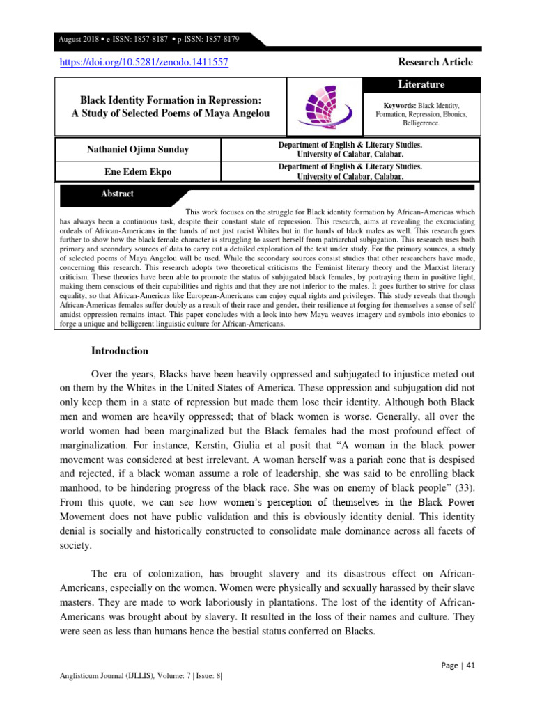 Black Identity Formation in Repression A | PDF