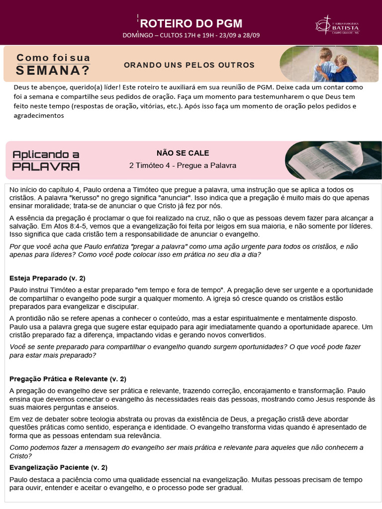 Roteiro de PGM - Não Se Cale | PDF