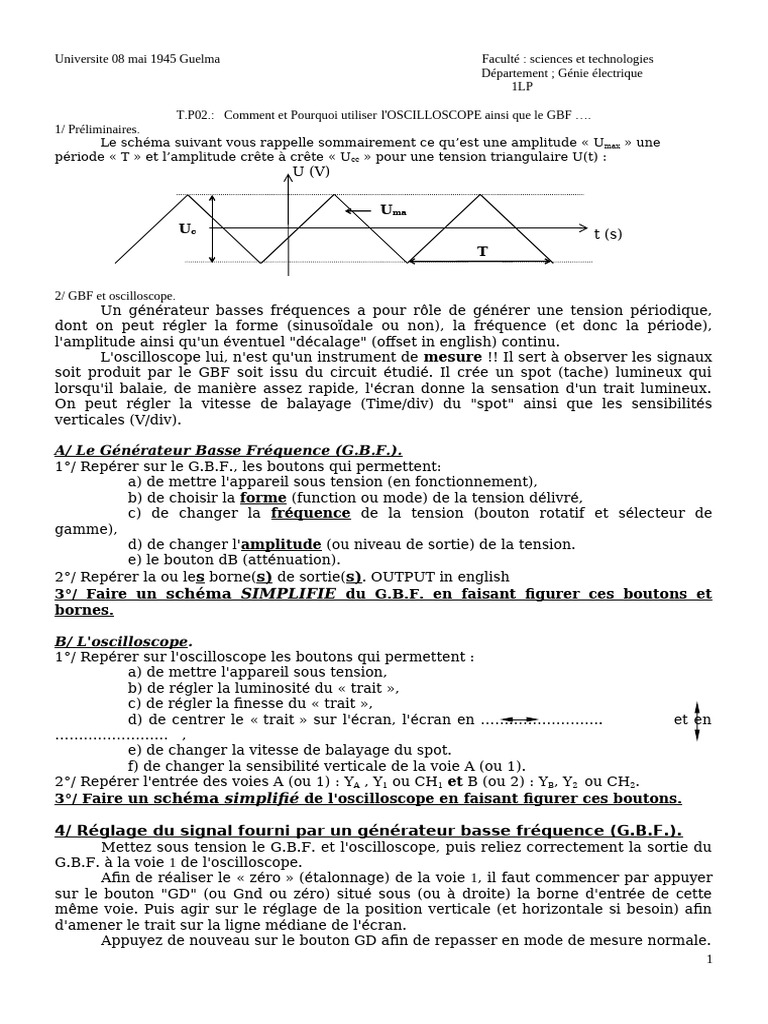 TP02 Oscillo GBF | PDF