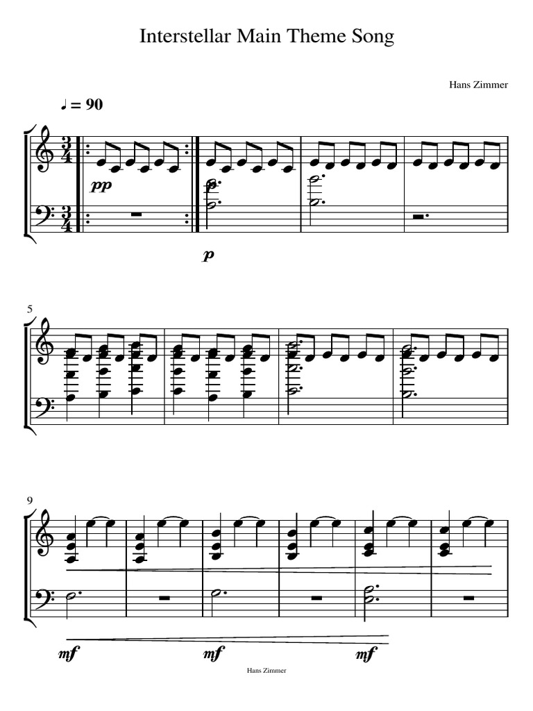 Interstellar Main Theme Song | PDF