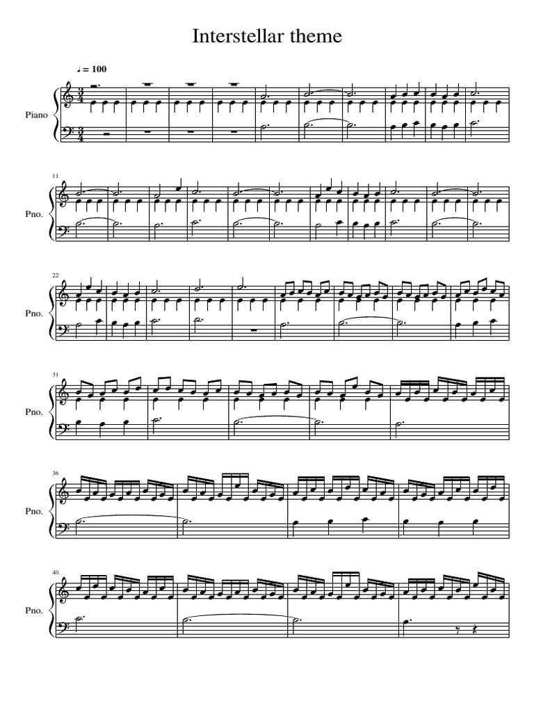 Interstellar Theme | PDF