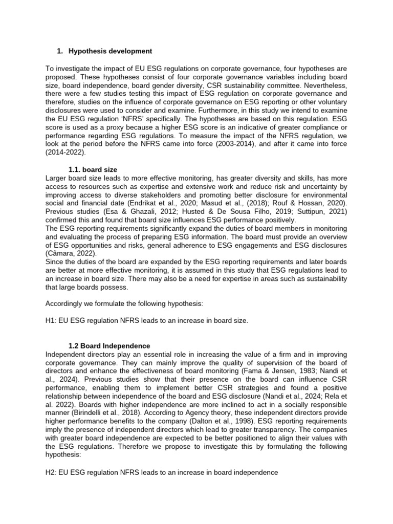 Hypothesis Development | PDF