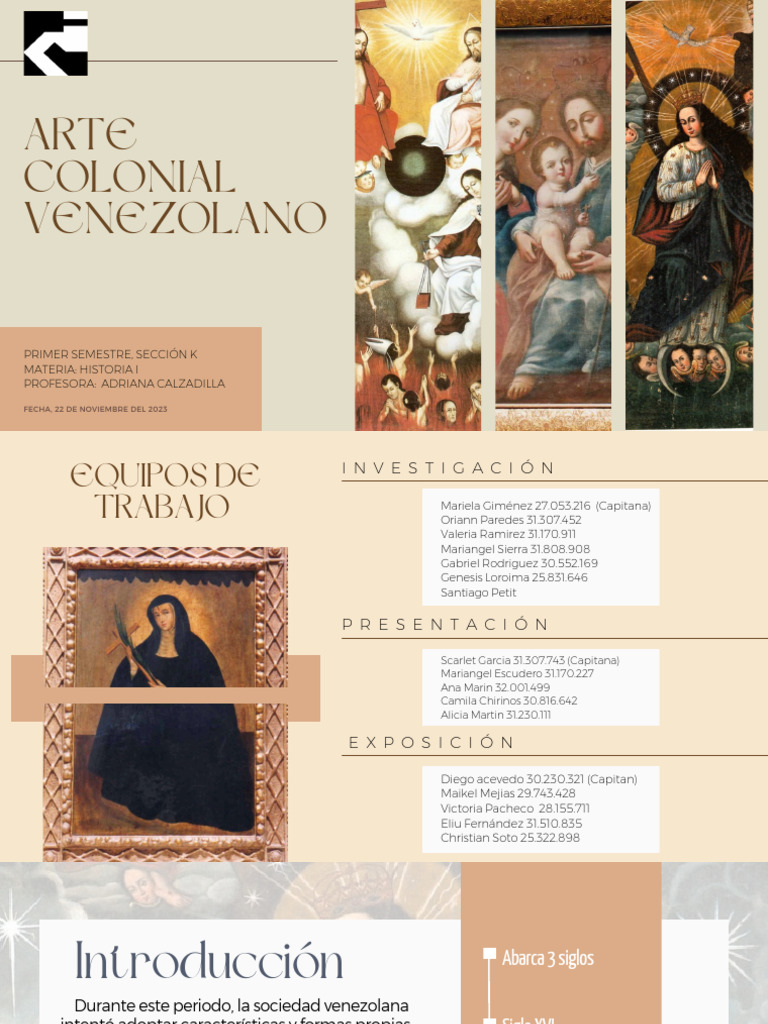 Arte Colonial Venezolano: Historia y Estilos | PDF | Escultura | Pinturas