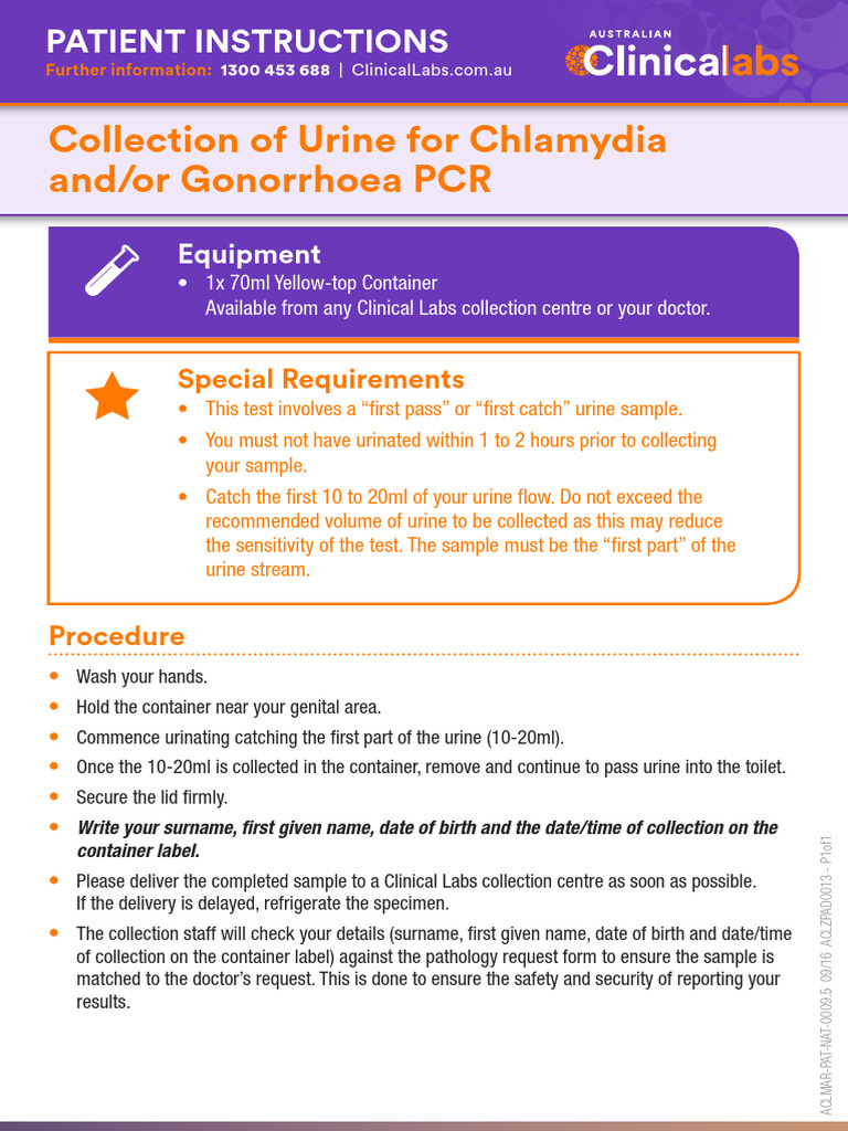 Urine Chlamydia Gono PCR | PDF