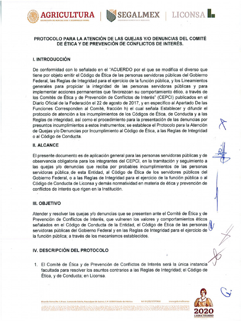 Protocolo para La Atenci N de Las Quejas o Denuncias 2020 Firmas 2020 | PDF