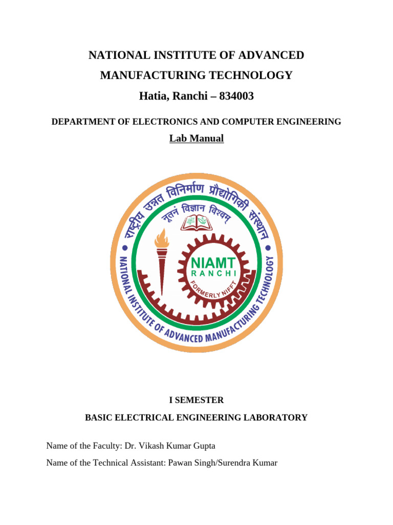 Lab Manual BEE 1 | PDF